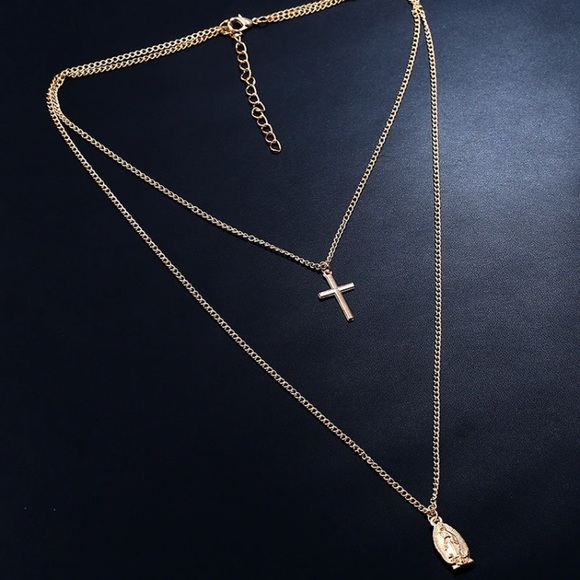 Jewelry | Ibiza Gold Cross Saint Coin Pendant Necklace New | Poshmark